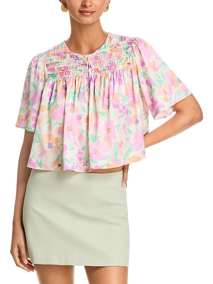 AQUA AQUA Bloom Pintuck Top